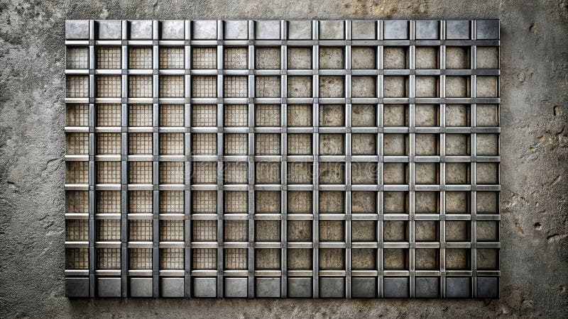 Rustic Metal Grid Pattern on Weathered Wall Background. Generative AI ...