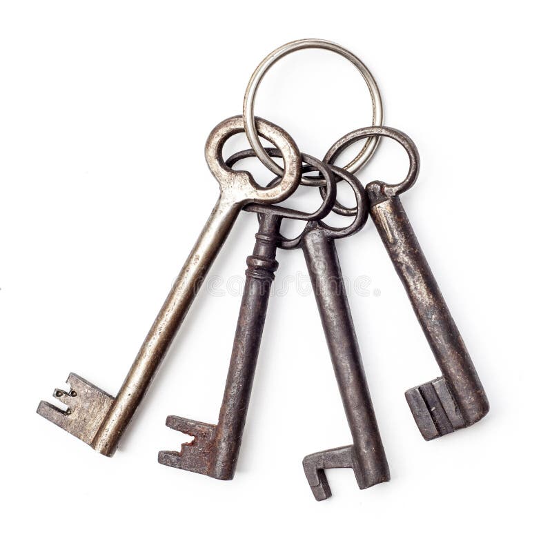 Rustic Metal Keys. Antique Lock Openers Stock Photo - Image of ...