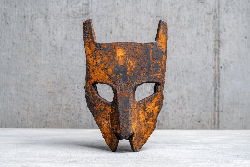 Rustic Metal Mask with Textured Surface Stock Illustration ...