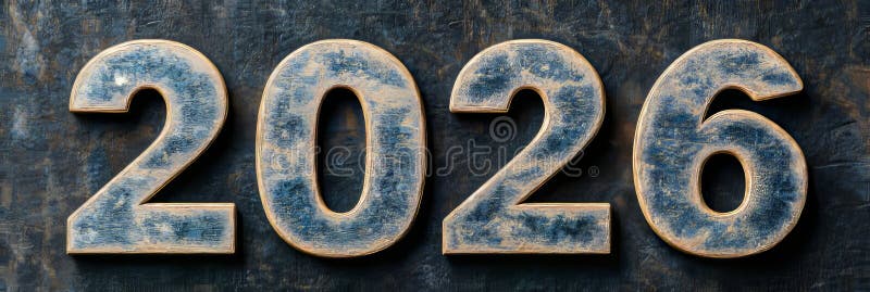 Rustic Metal Numbers 2026 on a Textured Background Symbolizing the New ...