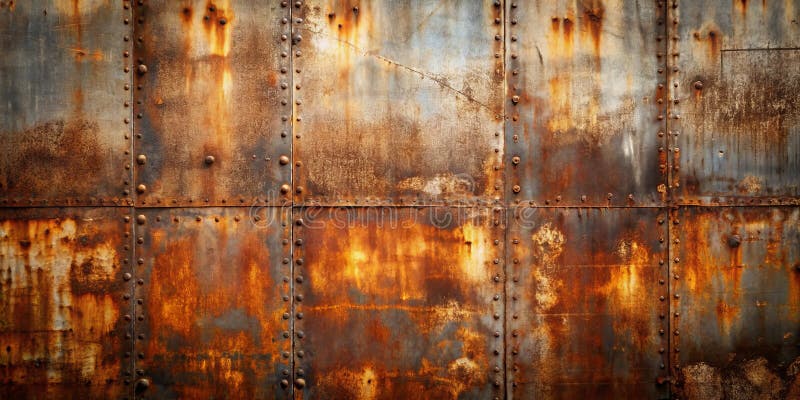 Rustic Metal Panel Background Weathered Steel Texture with Rivets ...