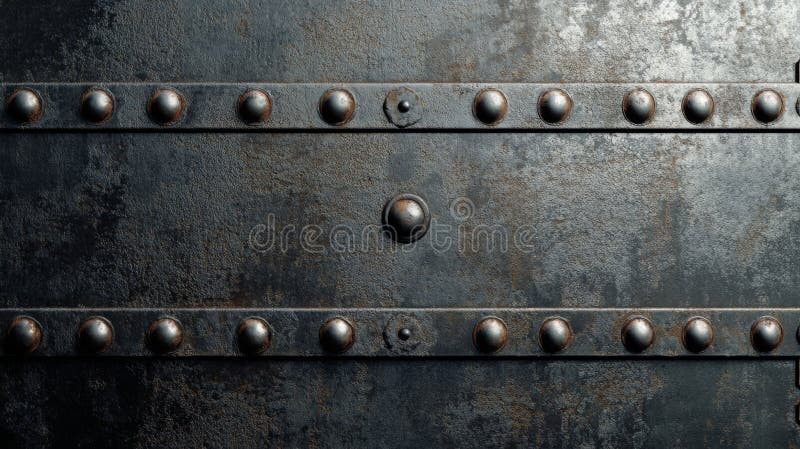 Rustic Metal Panel with Ornamental Rivets, Providing a Textured ...