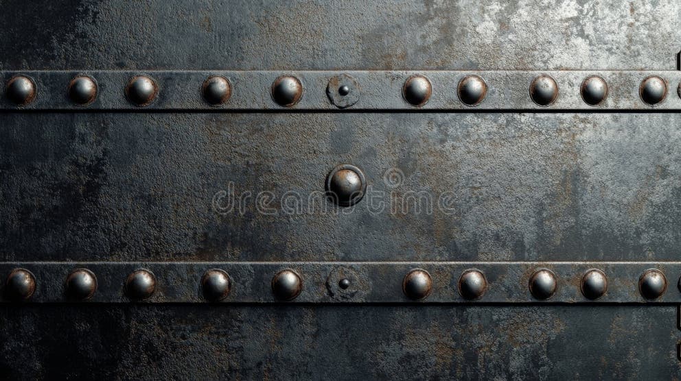 Rustic Metal Panel with Ornamental Rivets, Providing a Textured ...