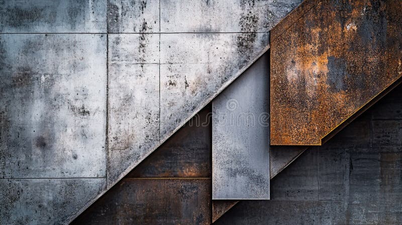 Rustic Metal Panels and Concrete Texture in Modern Architectural Design ...