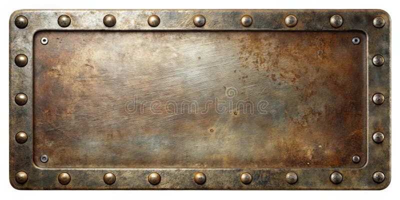 Rustic Metal Plate with Decorative Rivets Ideal for Industrial Designs ...