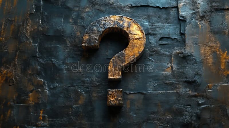 Rustic Metal Question Mark on Textured Dark Wall, Industrial Art ...