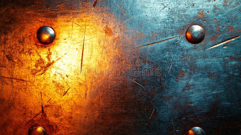 Rustic Metal Surface with Contrasting Colors and Textures Illuminated ...