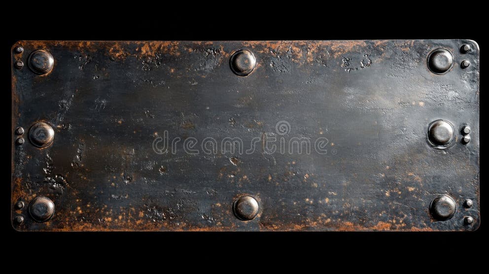 Rustic Metal Surface with Distressed Texture and Large Rivets for ...