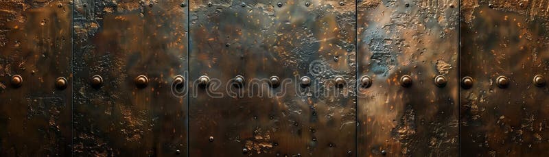 Rustic Metal Texture with Distressed Finish and Brass Studs Stock ...