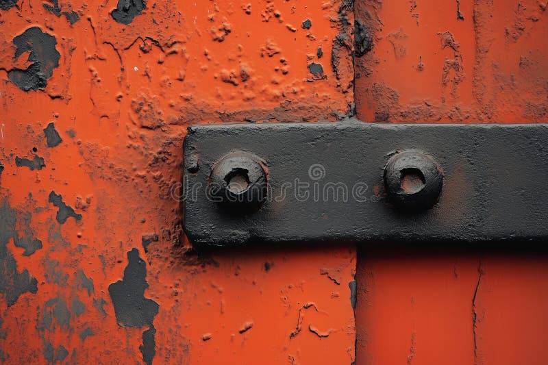 Rustic Metal Texture with Painted Rust and Weathered Bolts Stock Photo ...