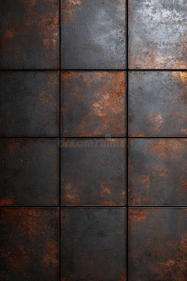Rustic Metal Tiles with Grunge Texture Stock Illustration ...