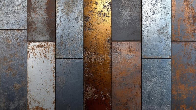 Rustic Metal Tiles, a Unique Blend of Texture and Color Stock Photo ...