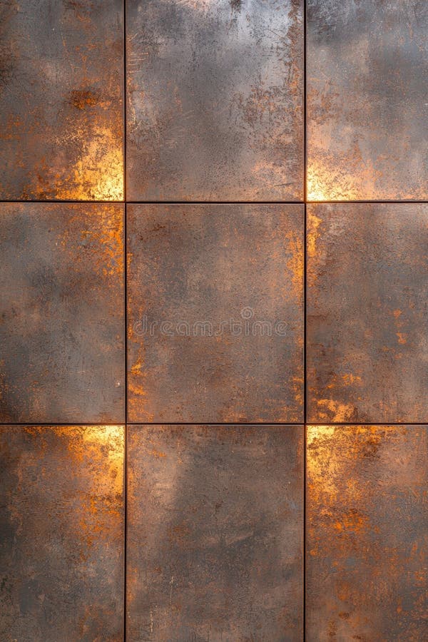 Rustic Metal Tiles with Warm Tones Stock Illustration - Illustration of ...