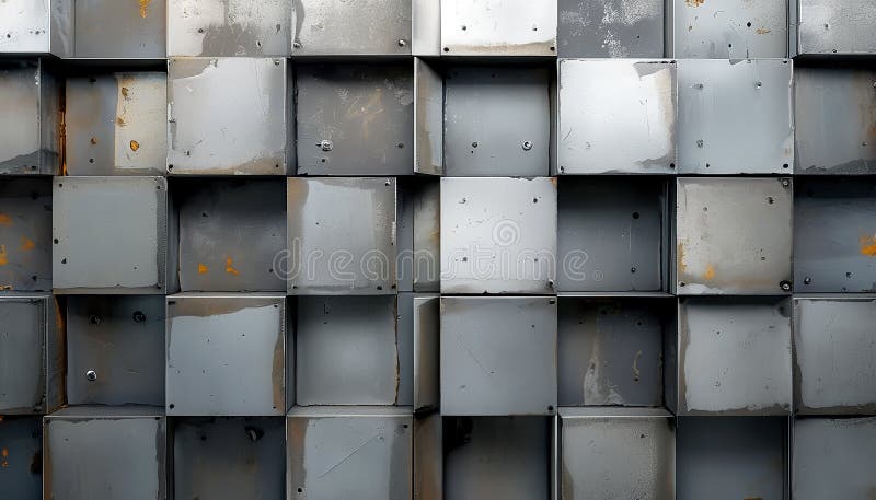Abstract Arrangement of Metallic Boxes Creates a Striking Industrial ...