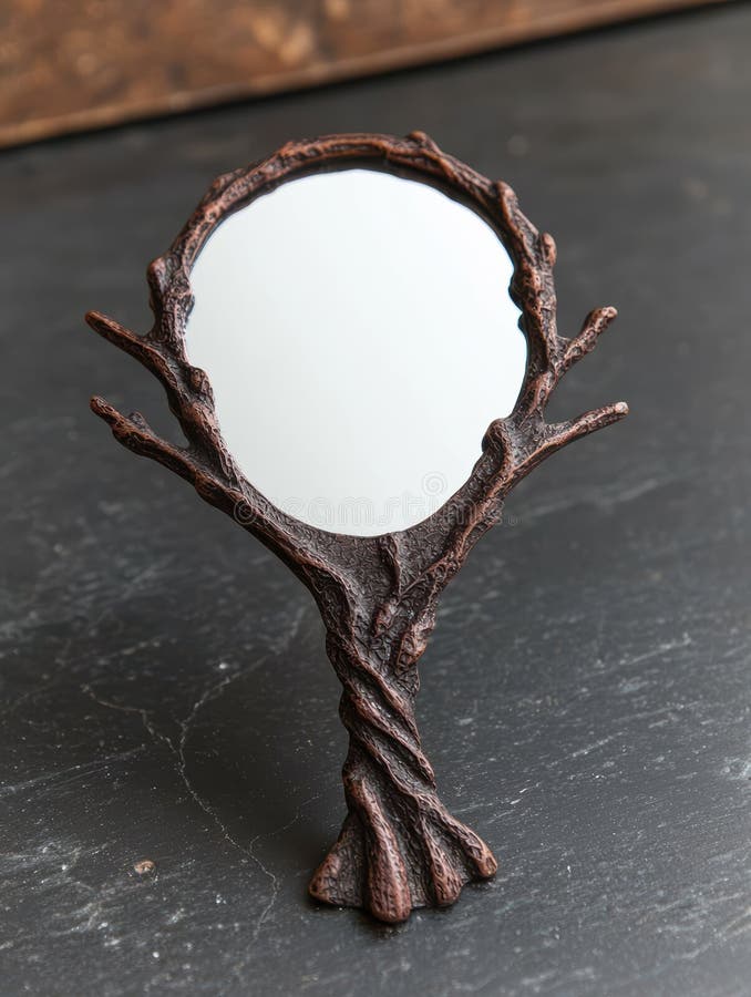 Rustic Mirror with Twisted Branches Frame Stock Illustration ...