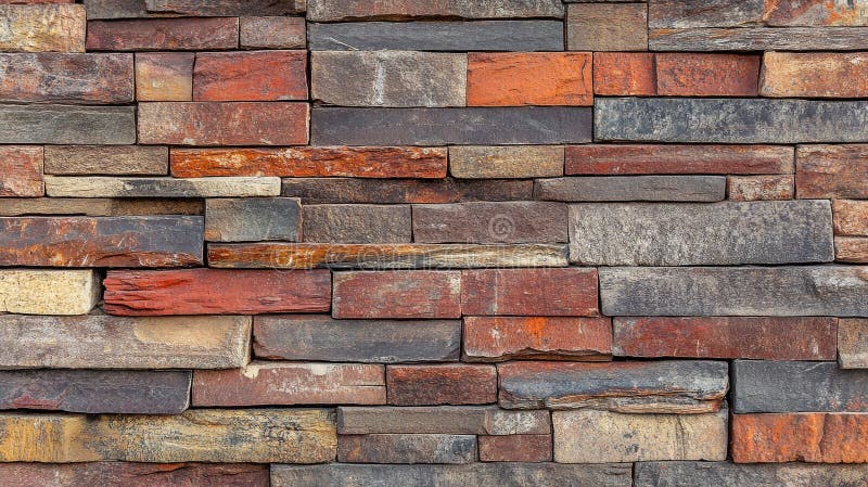 Rustic Multicolored Stone Wall Texture Rectangular Composition, Close ...