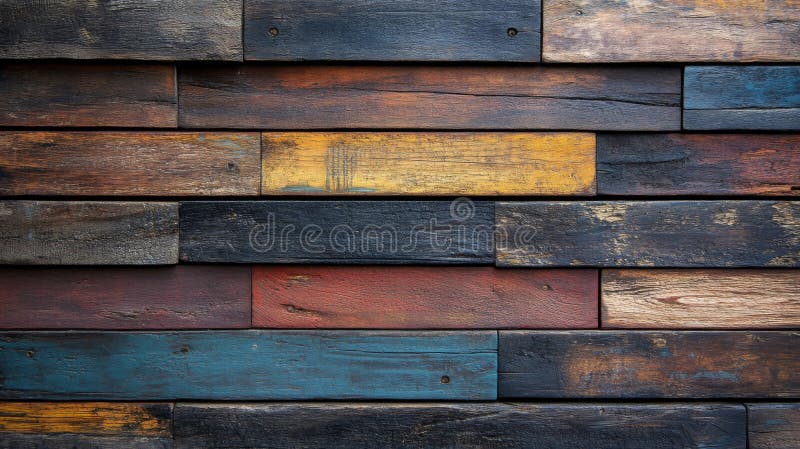 Rustic Multicolored Wood Planks Wall Texture Stock Illustration ...