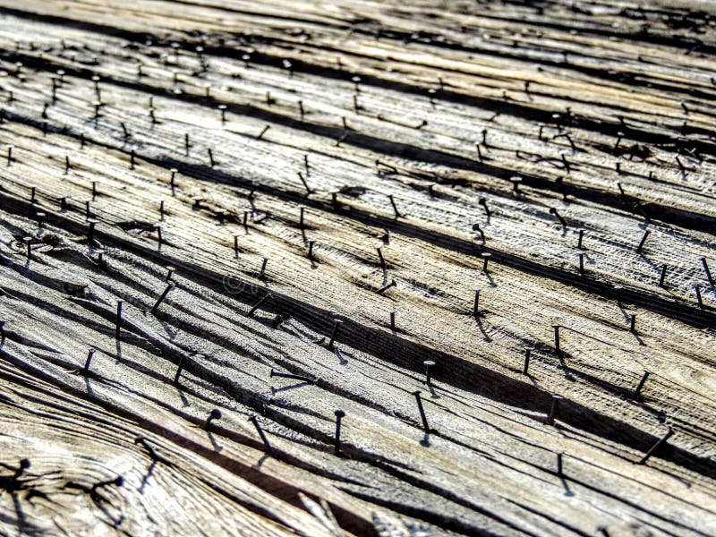 Rustic nails in boards stock photo. Image of shadows - 93686972