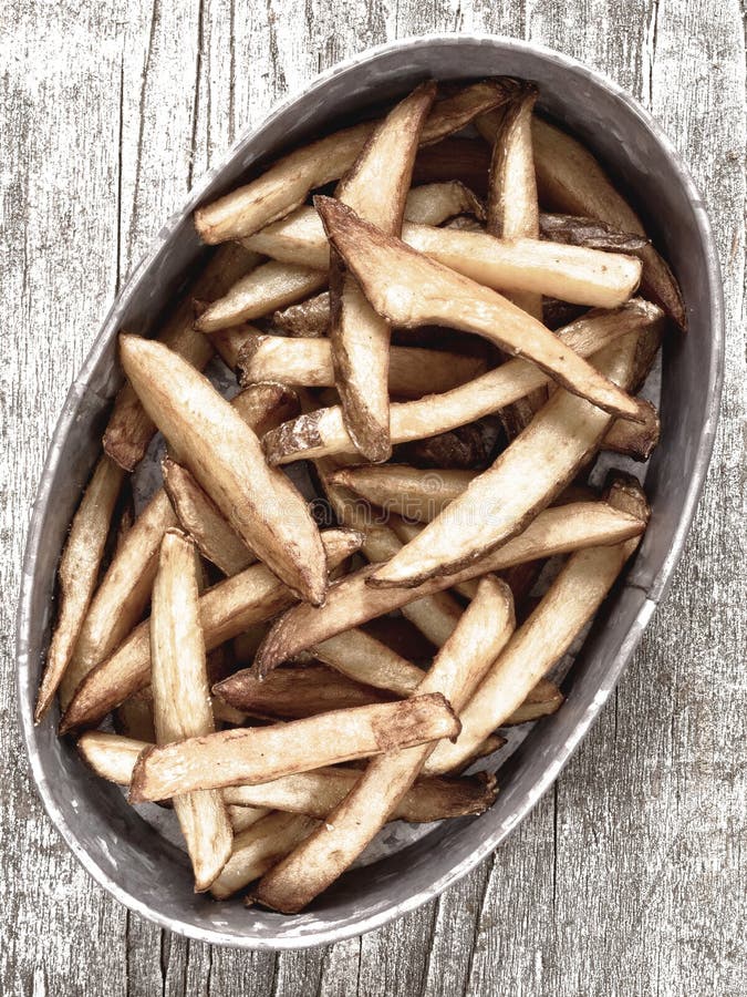Rustic Natural Cut French Fries Stock Image - Image of fast, carbs ...