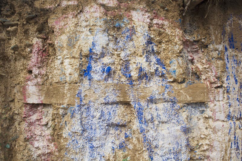 Rustic Old Adobe Wall Background and Unpainted Texture with Scratches ...