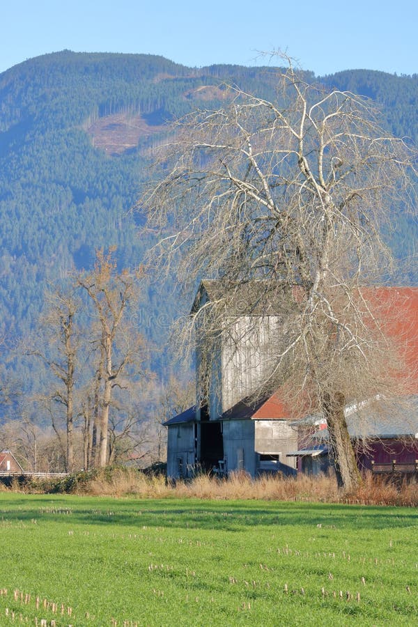 Rustic Old Farm Buildings and Valley Stock Photo - Image of autumn ...