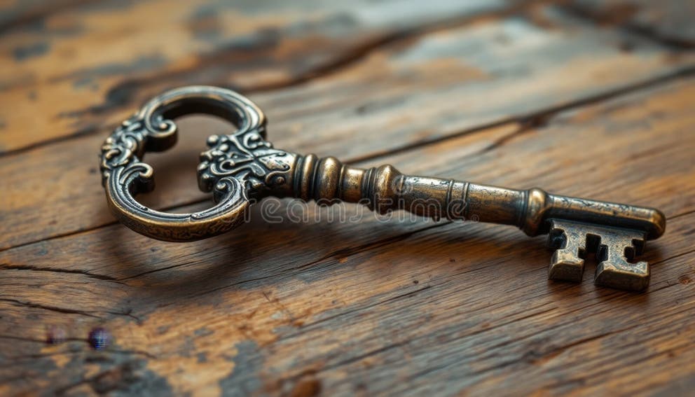 Rustic Old-fashioned Metal Key with an Elegant and Timeless Look Stock ...