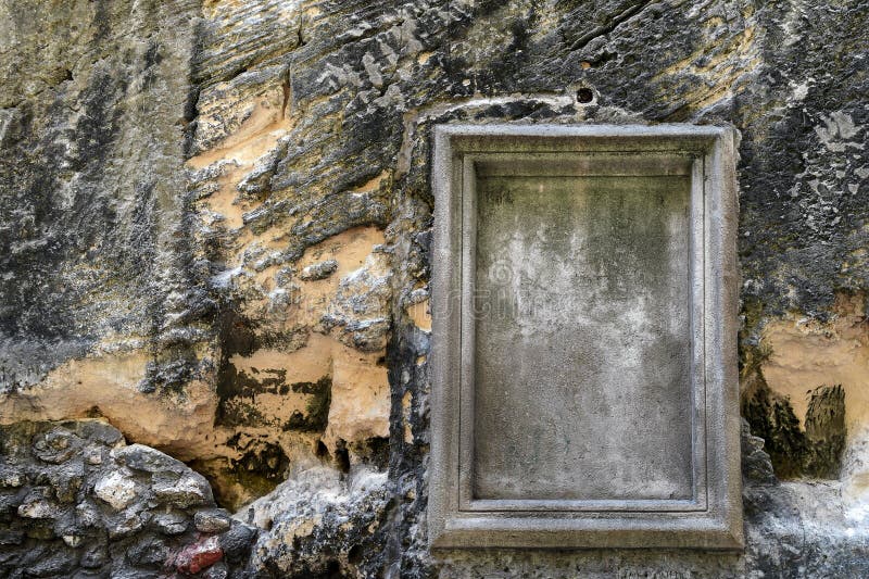 Vintage Stone Frame on Rock Stock Photo - Image of rustic, aged: 113839708