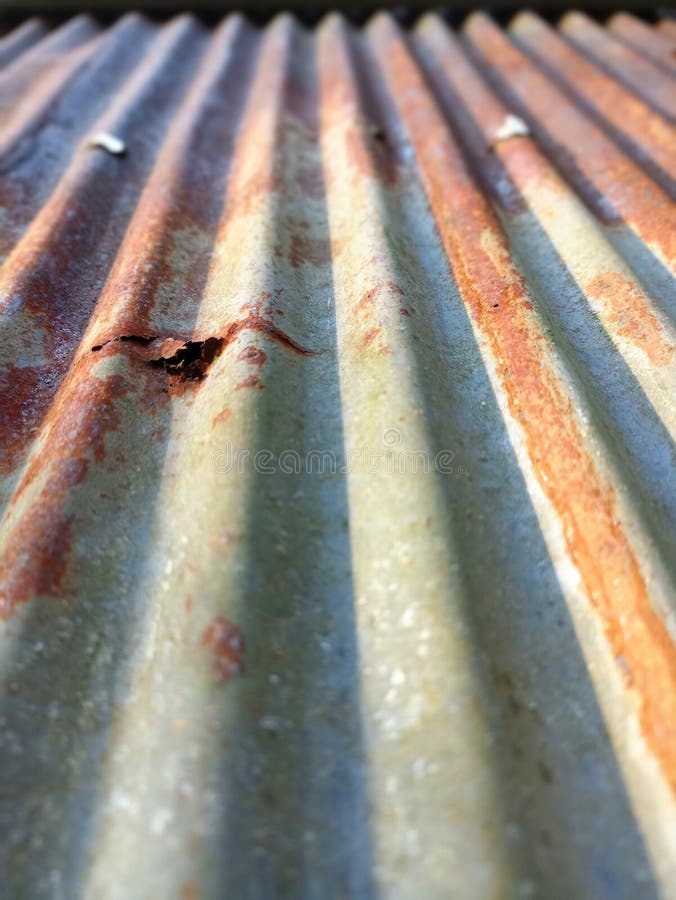 Rustic Old Galvanized Metal Roofing Small Wave Curve Stock Photo ...