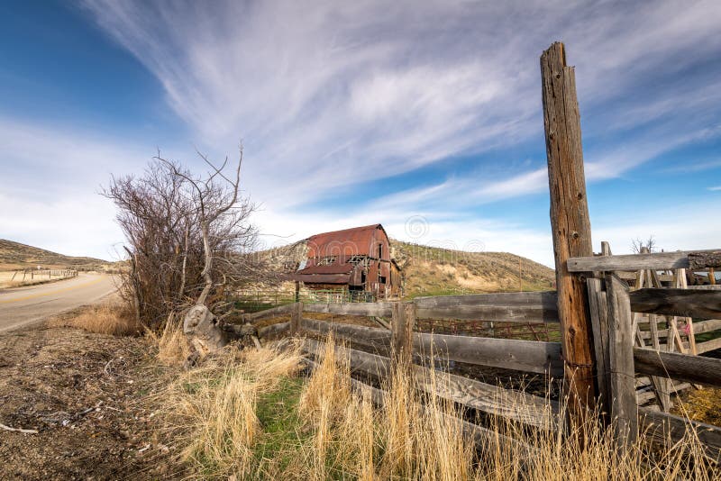 Rustic Old Rusty Barn on an Idaho Ranch Stock Photo - Image of barn ...