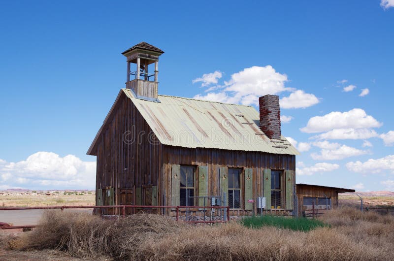 Rustic Old School in the Desert Editorial Stock Photo - Image of desks ...