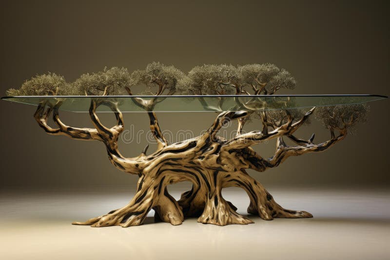 Rustic Olive Tree Table. Generate Ai Stock Photo - Image of ...