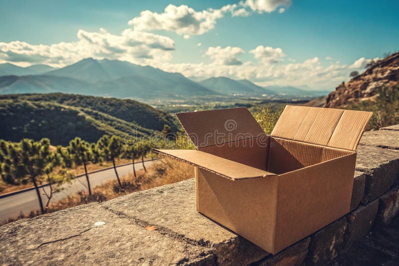 Rustic Open Cardboard Box VintageInspired Packaging Mockup for ...