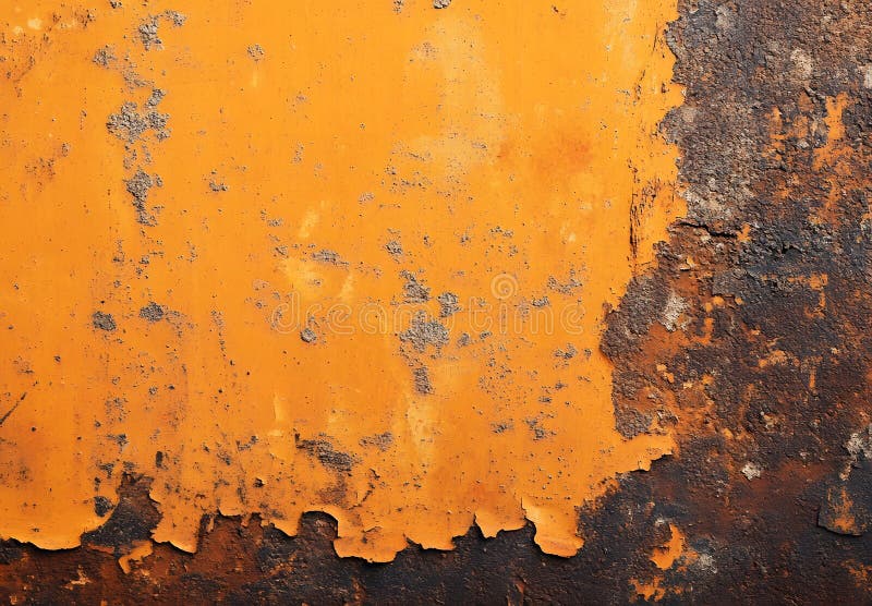 Rustic Orange Metal Texture with Rust and Paint Peeling Stock ...