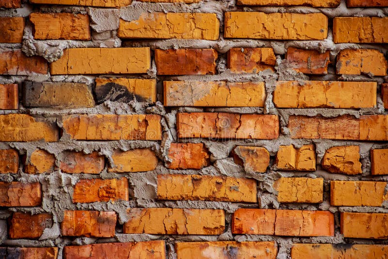 Rustic Orange Brick Wall / Background Stock Photo - Image of gangling ...