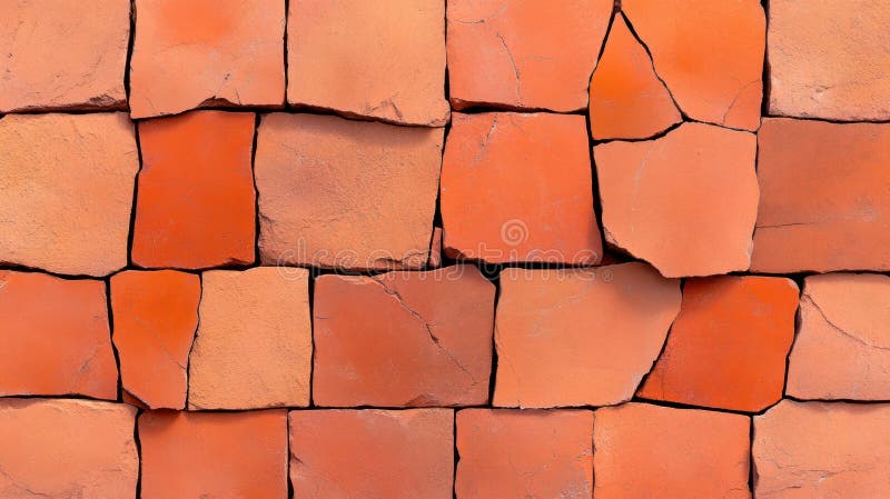 Rustic Orange Brick Wall Texture - Wide Panoramic Background with ...