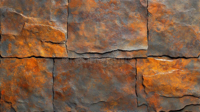 Rustic Orange and Gray Stone Wall Texture Stock Illustration ...