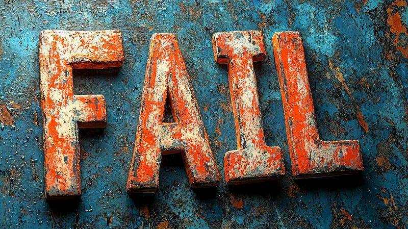 Rustic Orange Lettering Spelling the Word FAIL on Textured Background ...