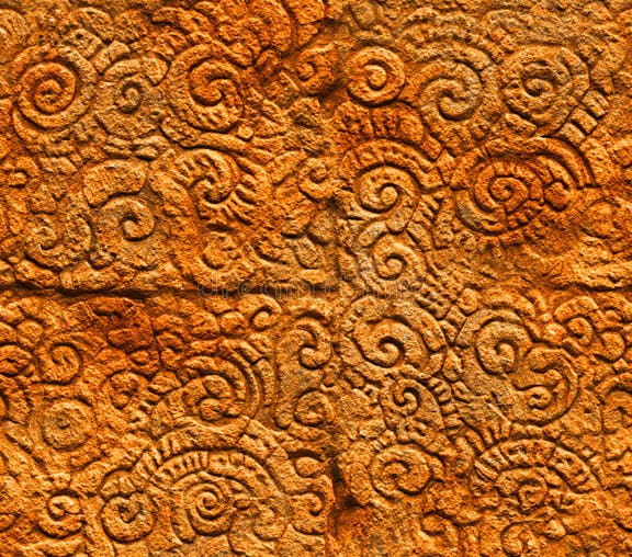 Rustic Orange Texture Intricate Swirl Pattern Background Stock ...