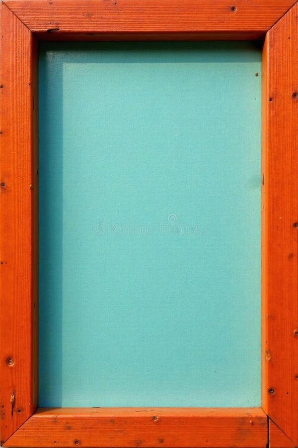 Rustic Orange Wood Frame, Grain Texture Visible, Illustration, Rustic ...