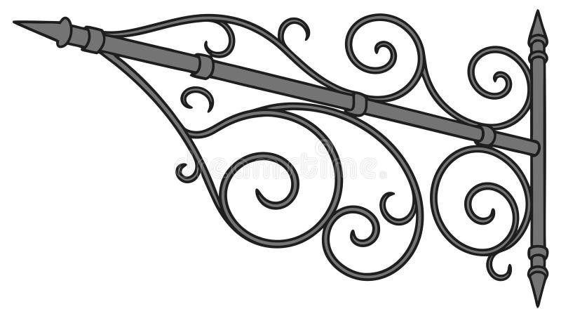 Rustic Ornate Wrought Iron Wall Mount Decor, Vector Design Generative ...