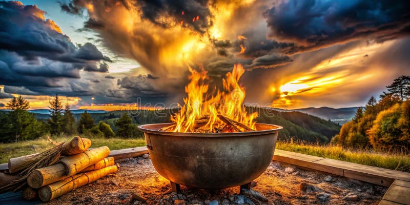 Rustic Outdoor Fire Pit Architectural Photography of a Large ...