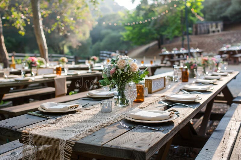 312 Rustic Long Table Setting Stock Photos - Free & Royalty-Free Stock ...