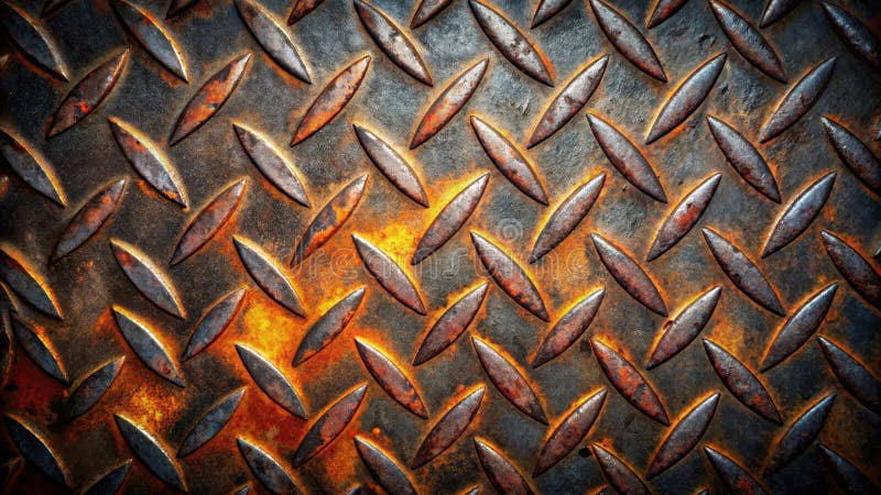 Rustic Oxidized Steel Plate Texture Diamond Pattern Background ...
