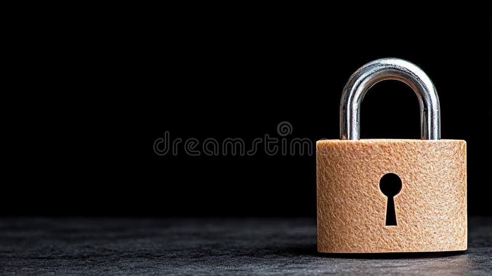 Rustic Padlock on a Dark Stone Surface Symbolic of Security and ...