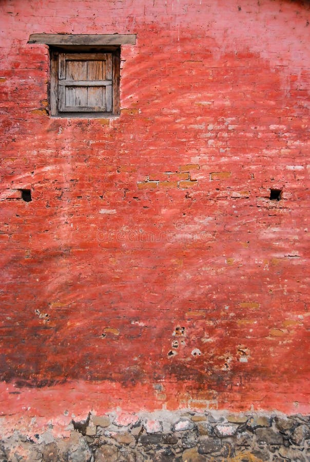 Rustic Painted Wall in Mexico Stock Image - Image of texture, window ...