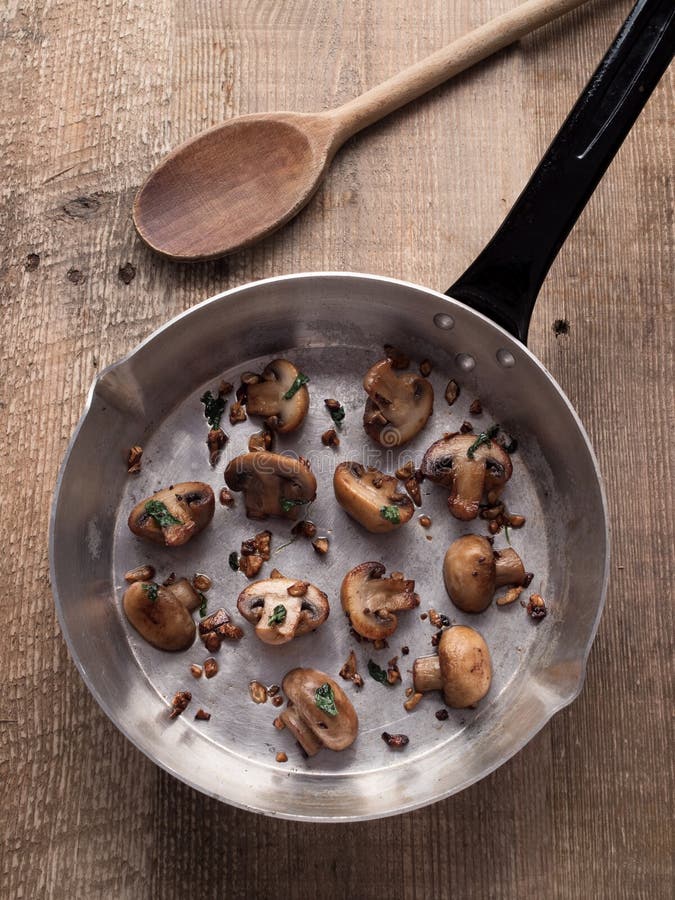 Rustic Pan Sauteed Mushroom Stock Image - Image of sauteed, appetizer ...