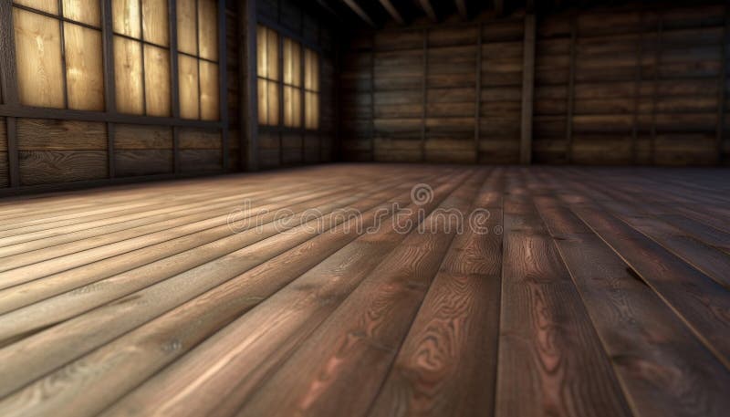 Rustic Parquet Flooring Frames Modern Architecture in Empty Apartment ...