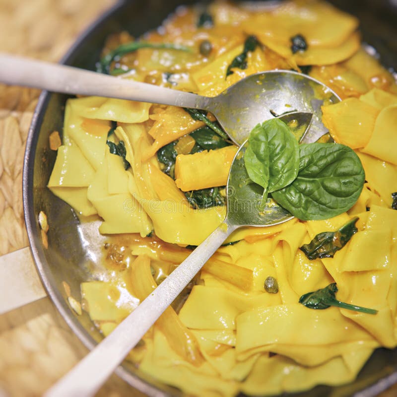 Rustic pasta dish stock image. Image of herb, meal, diet - 45345975