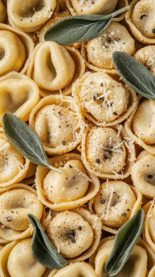 Rustic Pasta Shells with Grated Cheese and Fresh Basil on Neutral ...