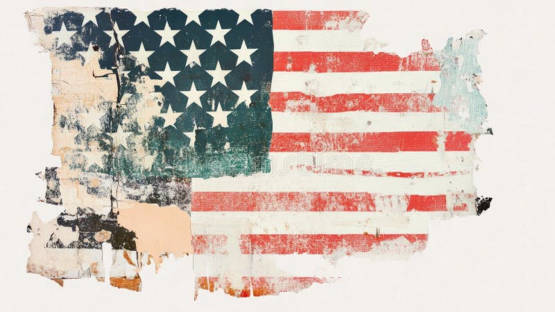 Rustic Patriotic Star Design with Shabby Chic Background in Vibrant ...